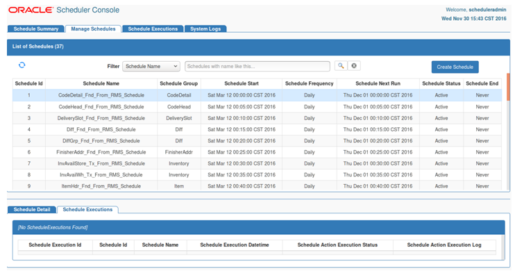 Appendix E: Scheduler UI Screenshots